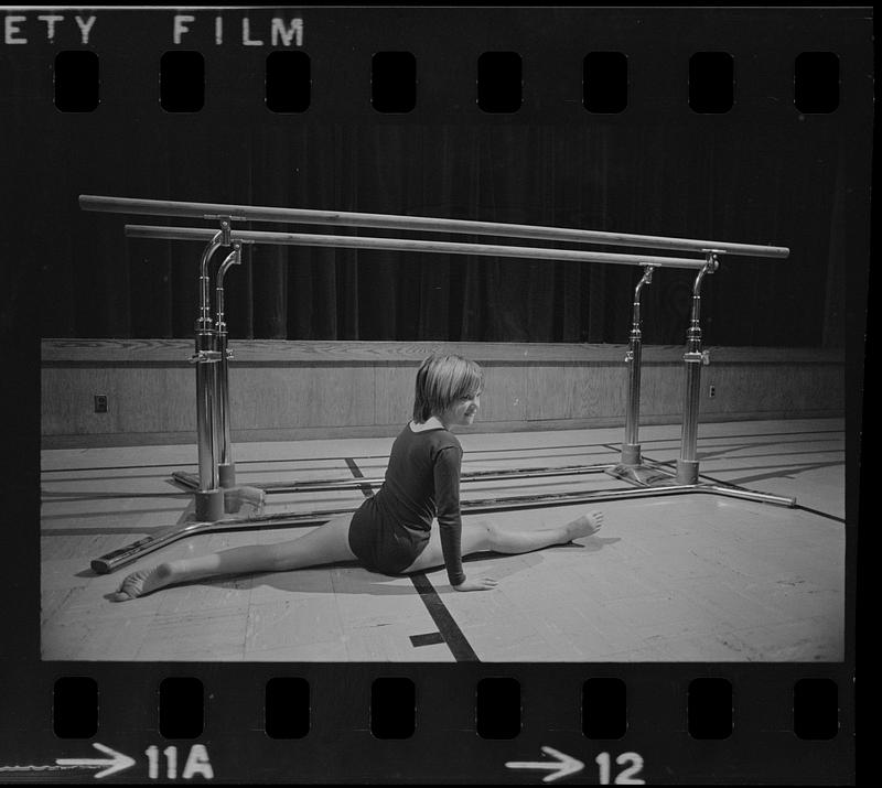 Bruce Irving's child doing gymnastics - Digital Commonwealth