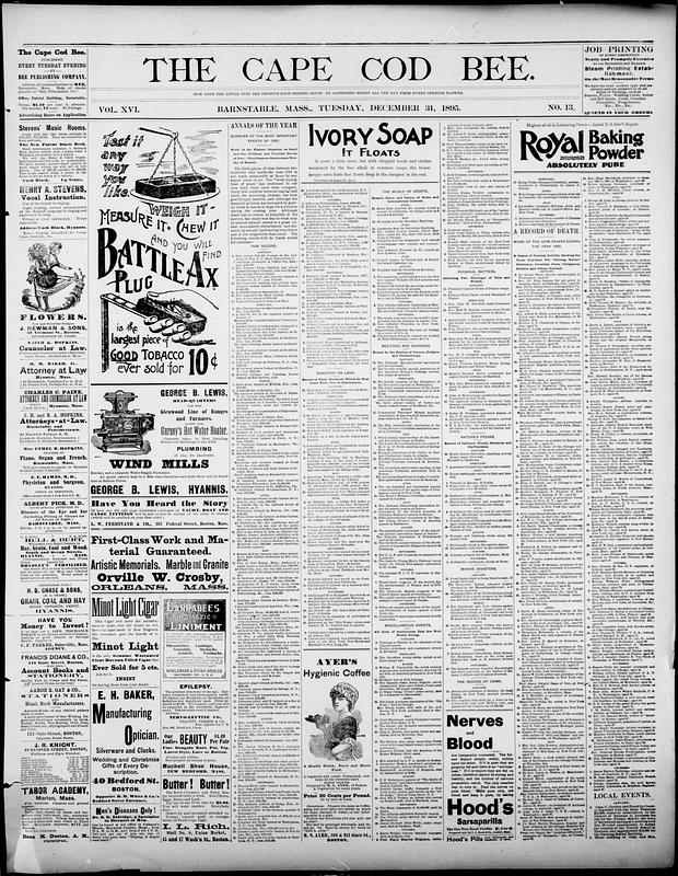 The Cape Cod Bee. December 31, 1895 - Digital Commonwealth