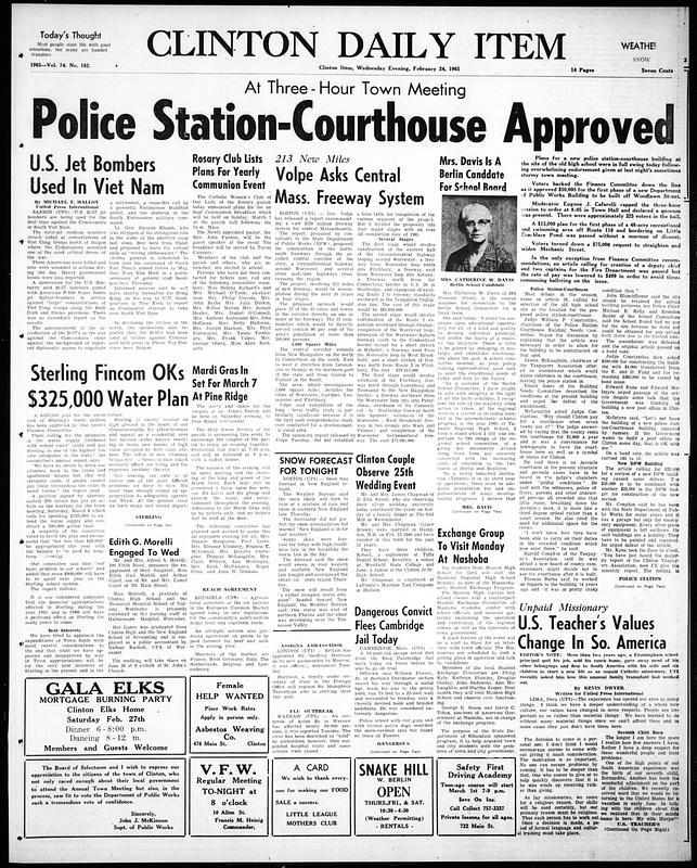 Clinton Daily Item. February 24, 1965 - Digital Commonwealth
