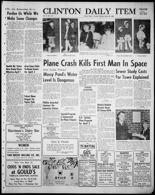 Clinton Daily Item. March 28, 1968 - Digital Commonwealth