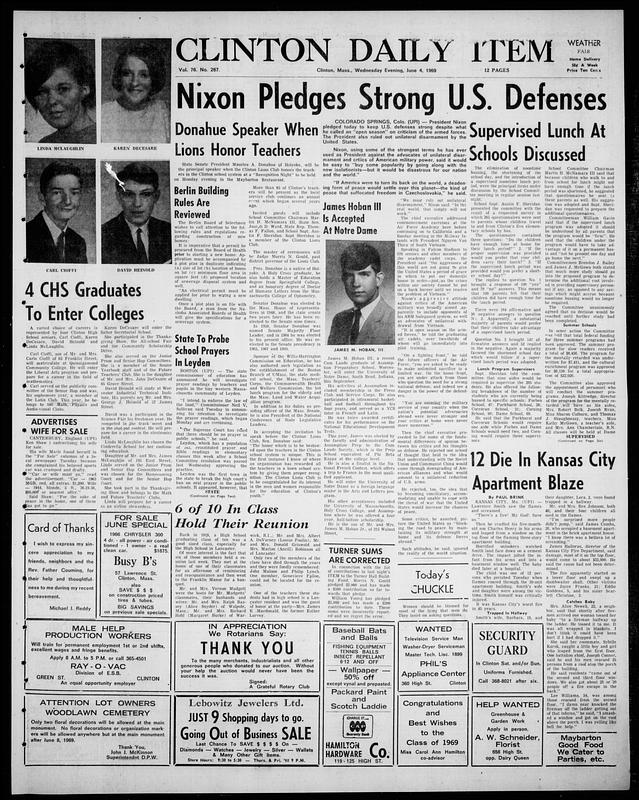 Clinton Daily Item. June 04, 1969 - Digital Commonwealth
