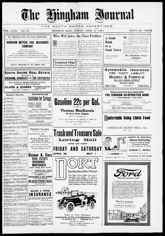 Hingham Journal. April 09, 1920 - Digital Commonwealth