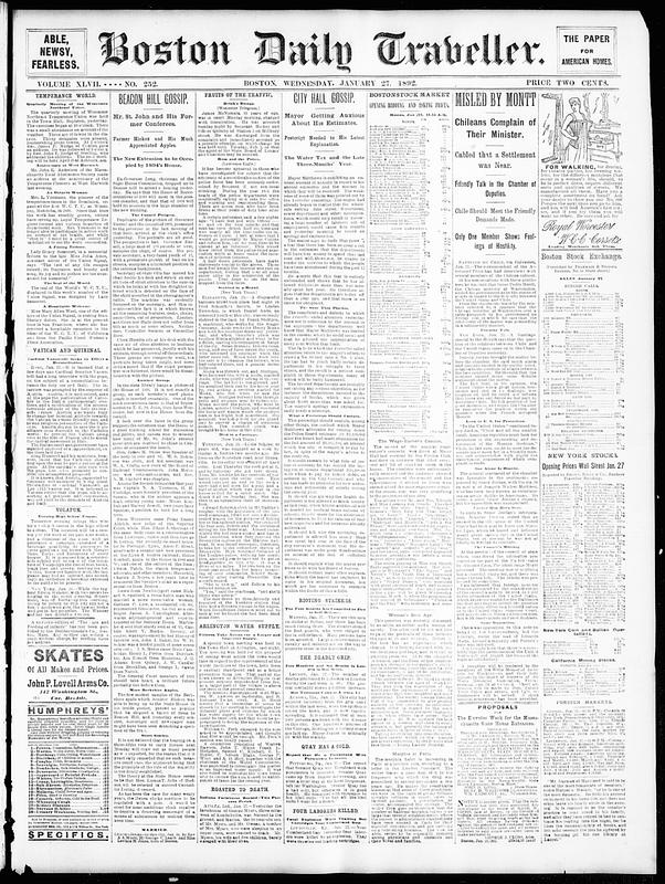 Boston Daily Traveller. January 27, 1892 - Digital Commonwealth