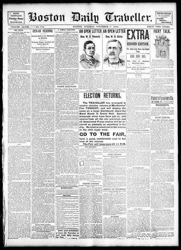 Boston Daily Traveller. November 08, 1892 - Digital Commonwealth