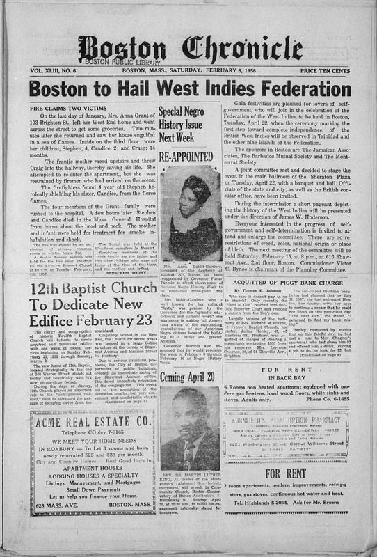 Boston Chronicle. February 08, 1958 - Digital Commonwealth