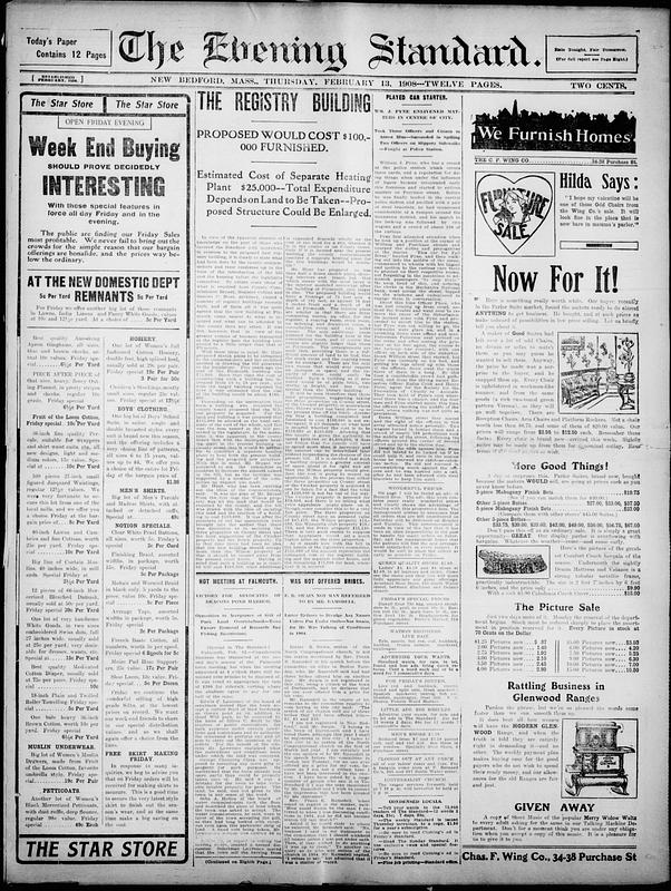 Evening Standard. February 13, 1908 - Digital Commonwealth