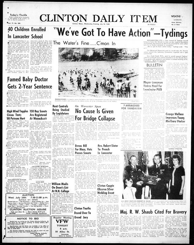 Clinton Daily Item. July 10, 1968 - Digital Commonwealth