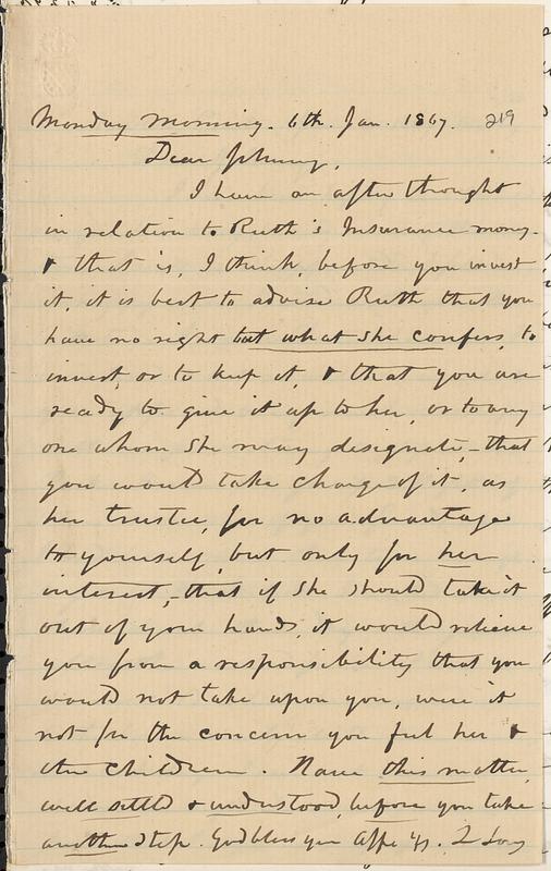 Letter from Zadoc Long to John D. Long, January 6, 1867 - Digital ...