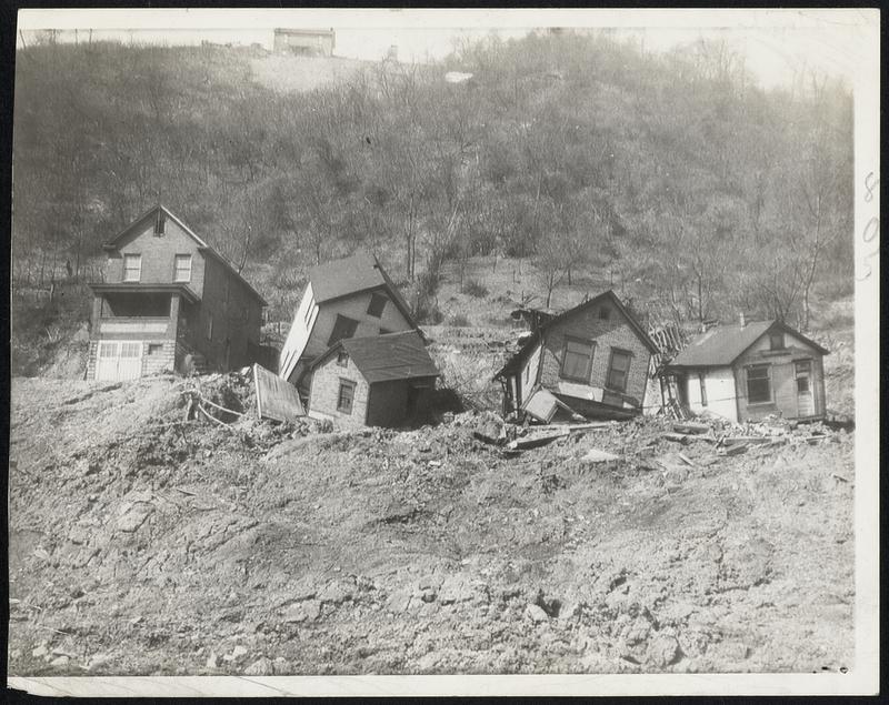 House Tumble in Landslide-Abandoned house at Aliquippa, Pa., tumbled ...