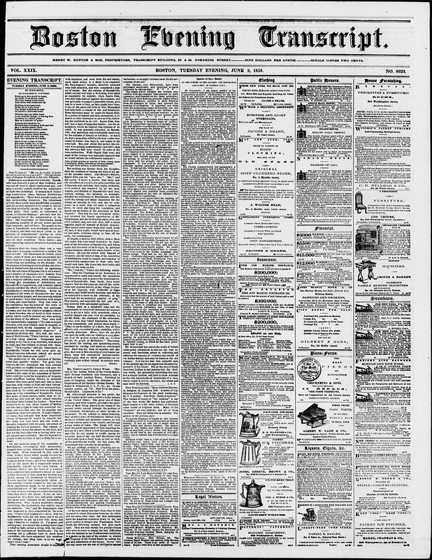 Boston Evening Transcript. June 08, 1858 - Digital Commonwealth