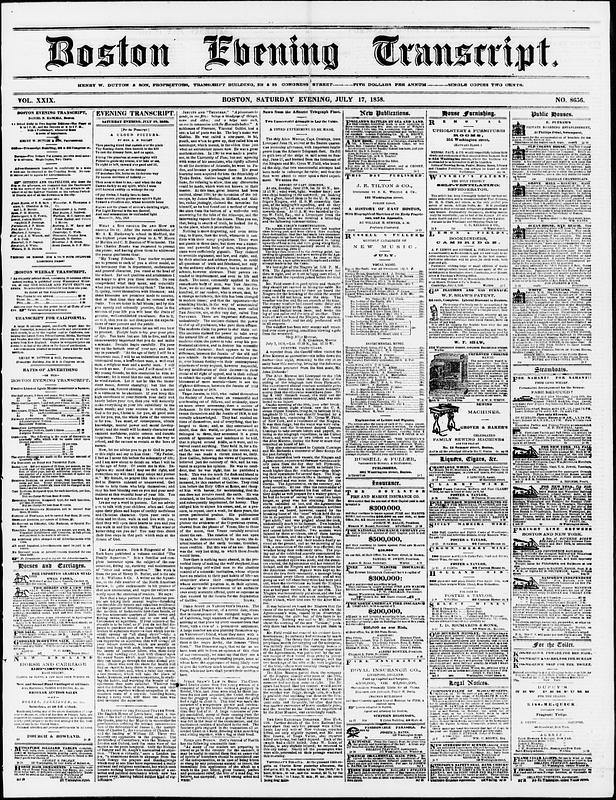 Boston Evening Transcript. July 17, 1858 - Digital Commonwealth
