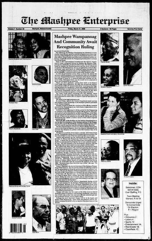 The Mashpee Enterprise. March 31, 2006 - Digital Commonwealth