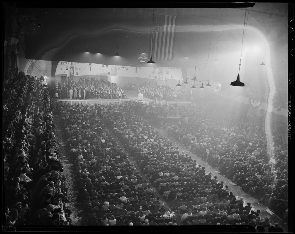 Large seated crowd in auditorium for a political campaign - Digital ...