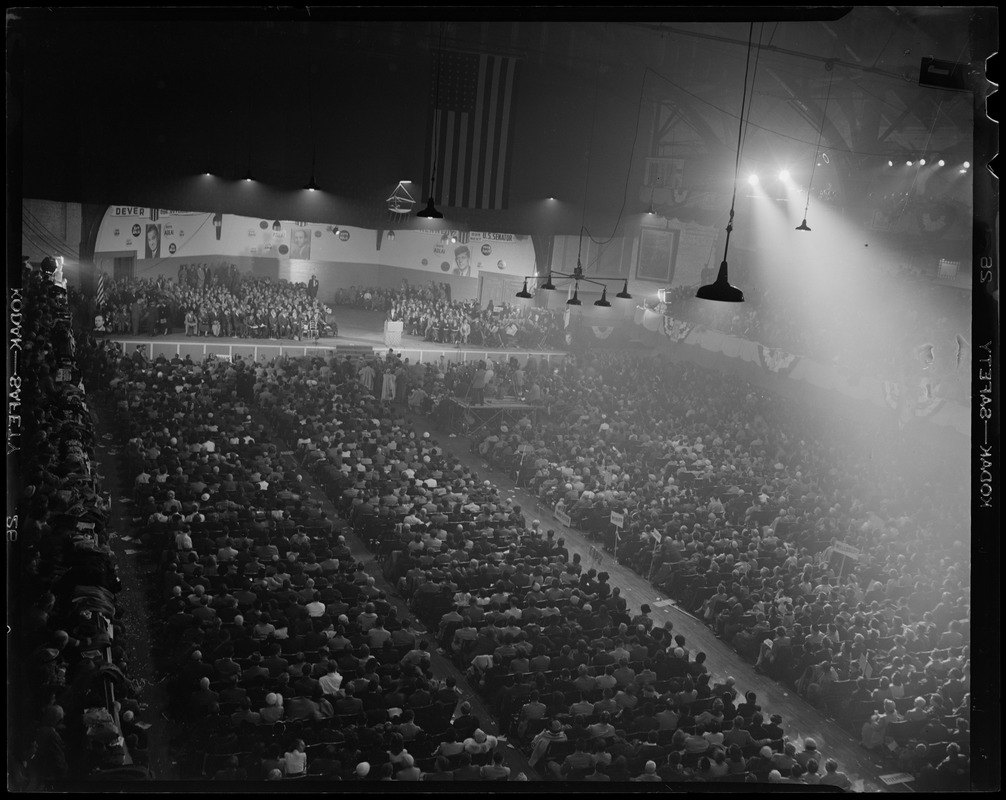 Large seated crowd in auditorium for a political campaign - Digital ...