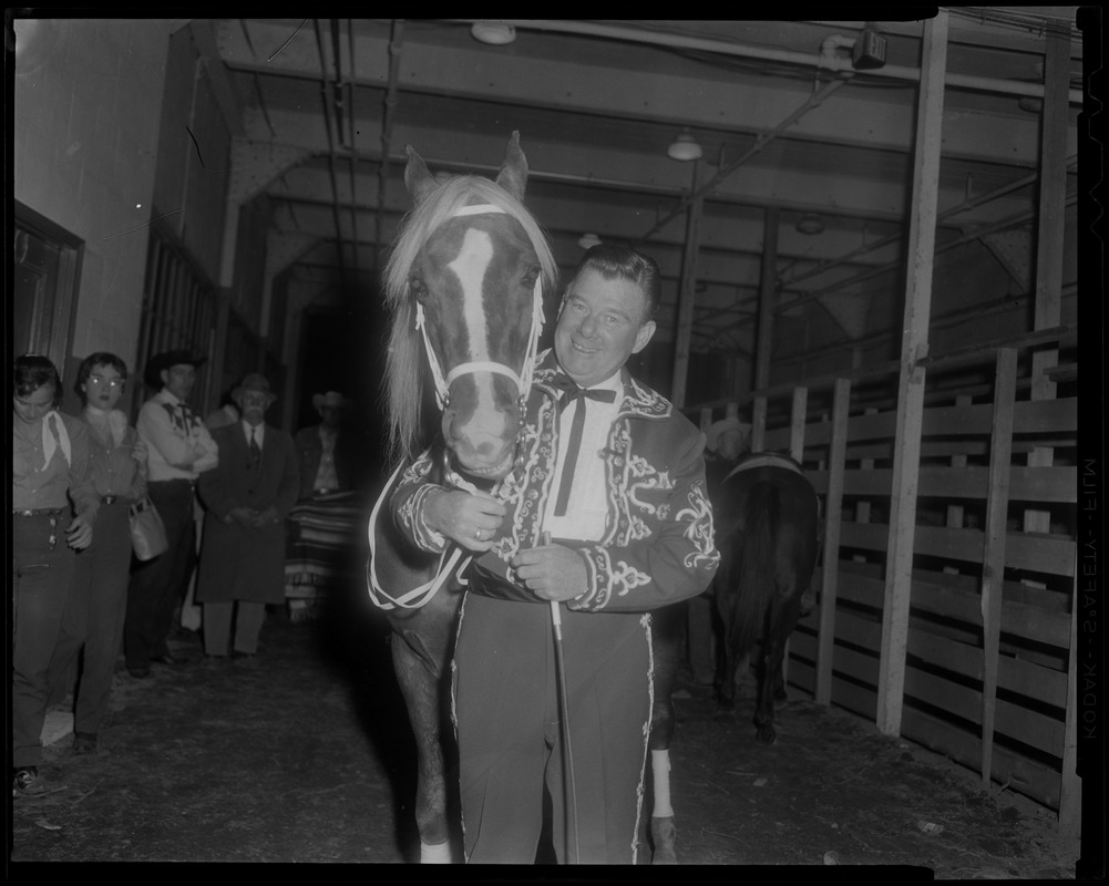 Arthur Godfrey and his horse "Goldie" appearing for the Rodeo at the ...
