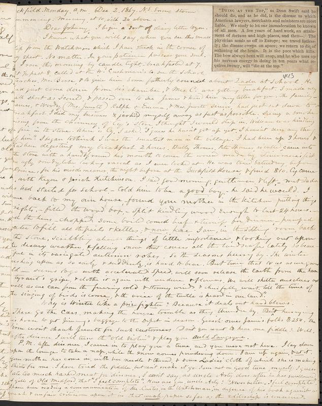 Letter from Zadoc Long to John D. Long, December 2, 1867 - Digital ...
