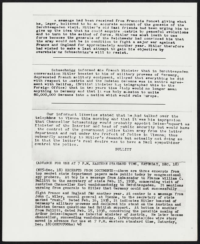 Excerpts from Documents-- Above are three excerpts from top secret ...