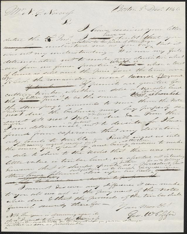 Nicholas Norcross to George Coffin, 5 December 1840 - Digital Commonwealth