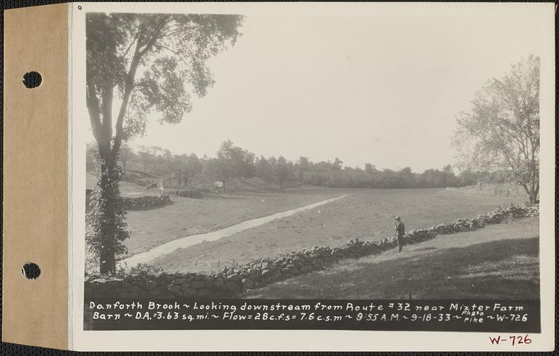 Danforth Brook, looking downstream from Route #32 near Mixter farm barn ...