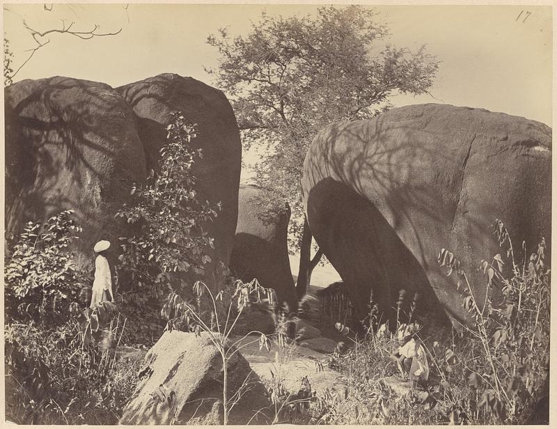 On the banks of the River Koel. Bhim Sen's fireplace [cooking place ...