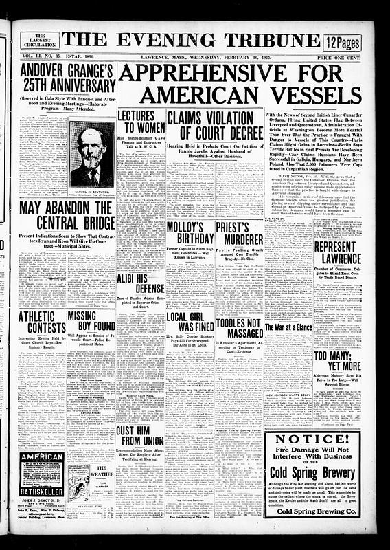 The Evening Tribune. February 10, 1915 - Digital Commonwealth
