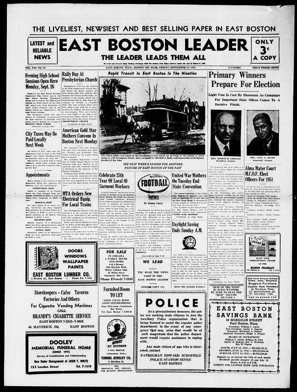 East Boston Leader. September 22, 1950 - Digital Commonwealth