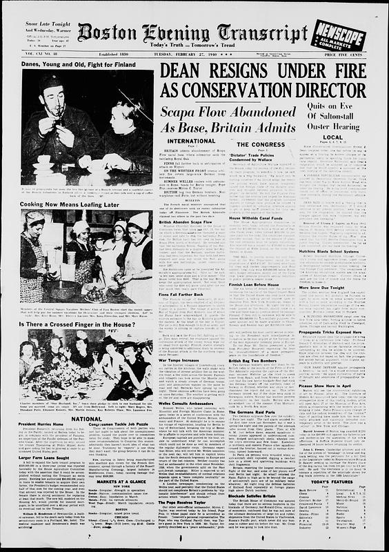 Boston Evening Transcript. February 27, 1940 - Digital Commonwealth
