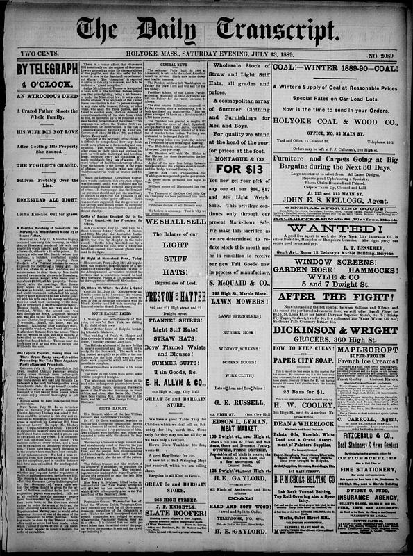 The Daily Transcript. July 13, 1889 - Digital Commonwealth