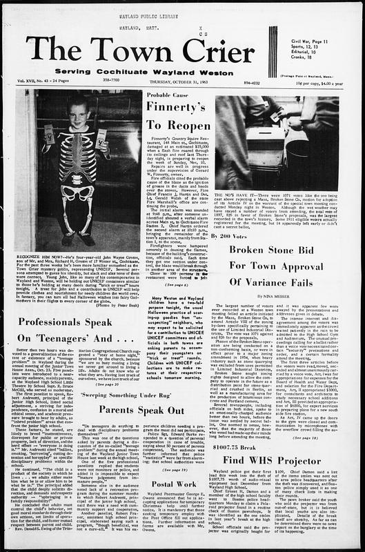 The Town Crier. October 31, 1963 - Digital Commonwealth