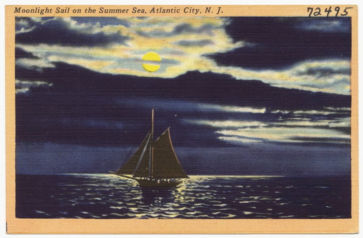 Moonlight sail on the summer sea, Atlantic City, N. J. - Digital ...