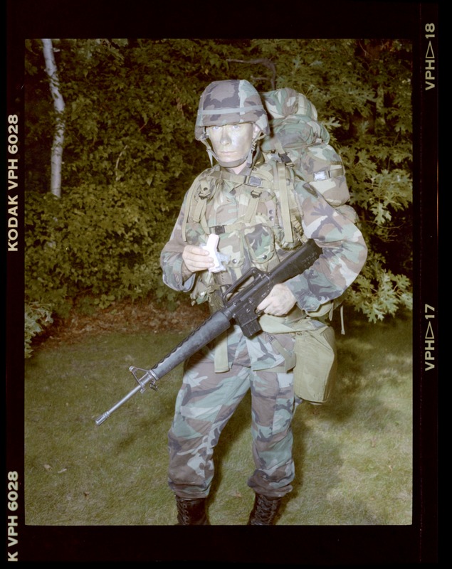 Food lab, soldier eating ration on patrol - Digital Commonwealth