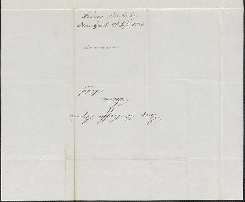 Lewis Wakeley to George Coffin, 26 September 1837 - Digital Commonwealth