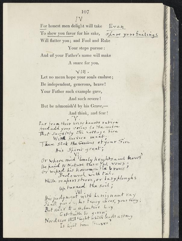 Wordsworth. Below: A Page of Wordsworth, with the poet's Annotations of ...