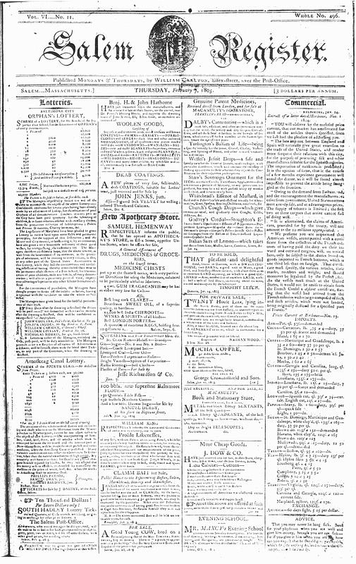 The Salem Register. February 07, 1805 - Digital Commonwealth