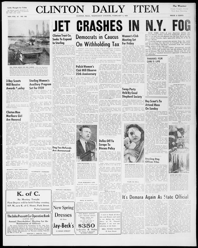 Clinton Daily Item. February 04, 1959 - Digital Commonwealth