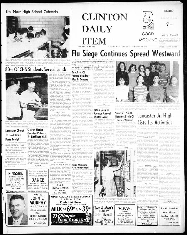 Clinton Daily Item. February 23, 1963 - Digital Commonwealth