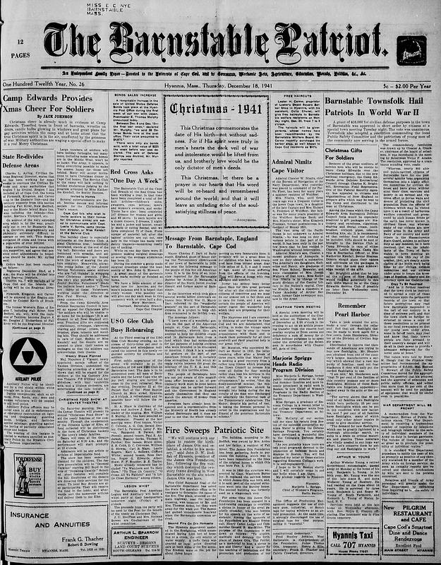Barnstable Patriot. December 18, 1941 - Digital Commonwealth