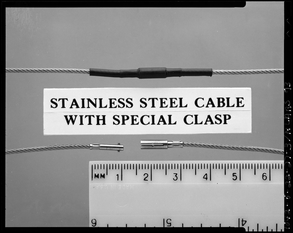Stainless steel cable with special clasp - Digital Commonwealth