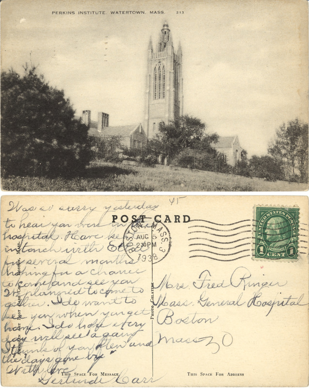 Perkins School for the Blind Postcard - Digital Commonwealth