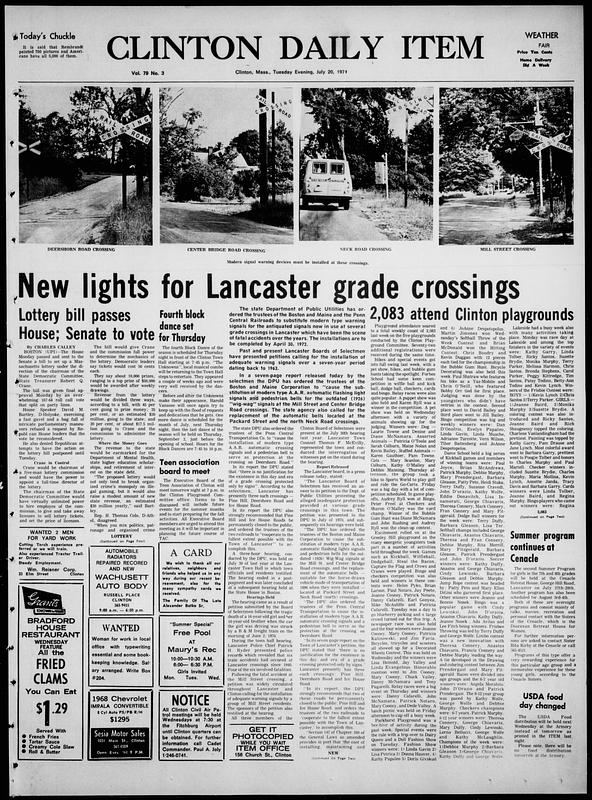 Clinton Daily Item. July 20, 1971 - Digital Commonwealth