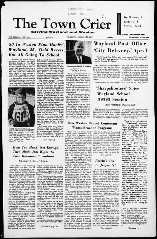 The Town Crier. February 20, 1964 - Digital Commonwealth