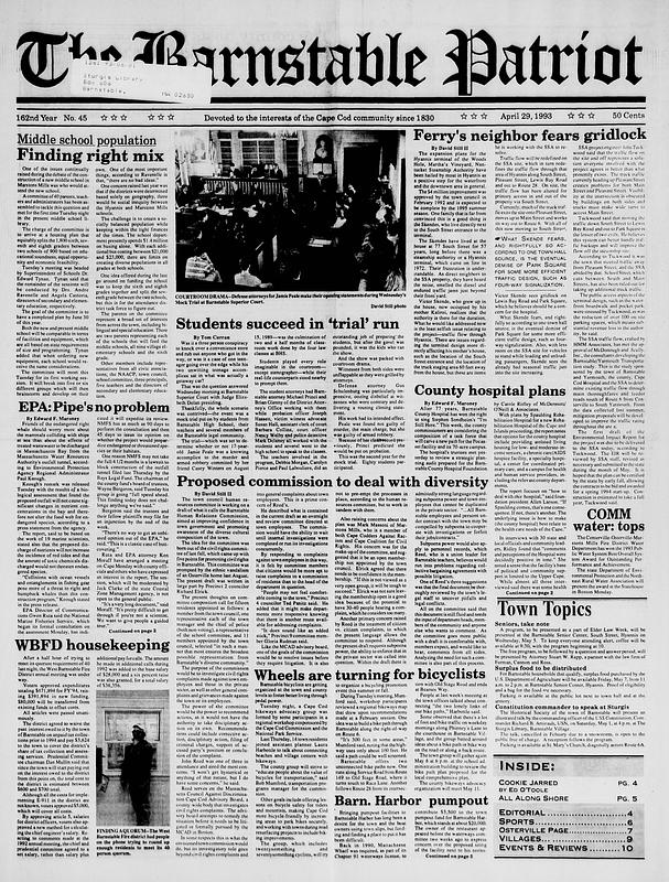 Barnstable Patriot. April 29, 1993 - Digital Commonwealth