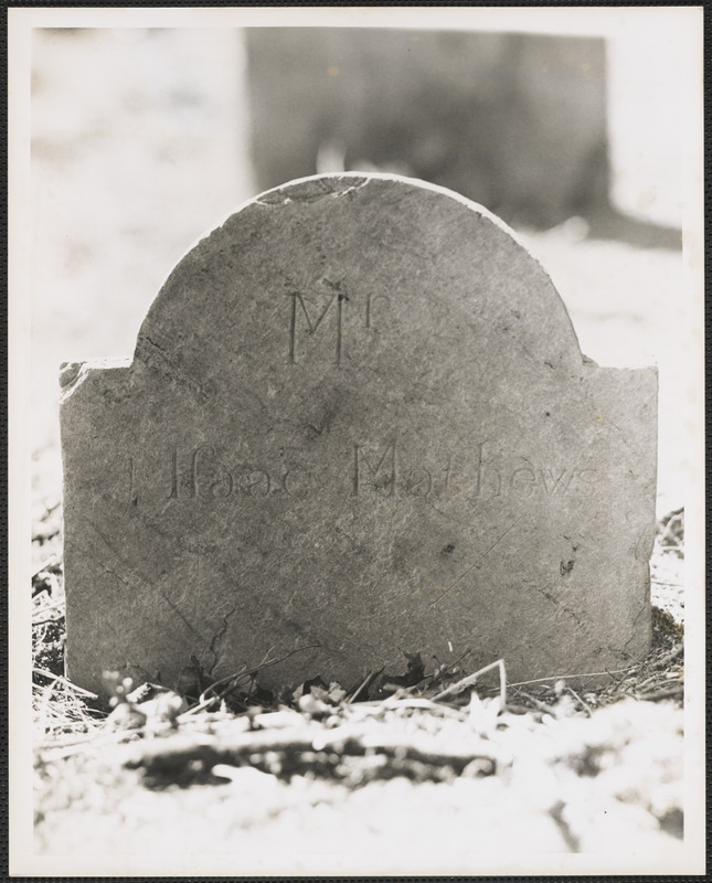 Smallpox Cemetery, Follins Pond, Mr. Isaac Matthews - Digital Commonwealth