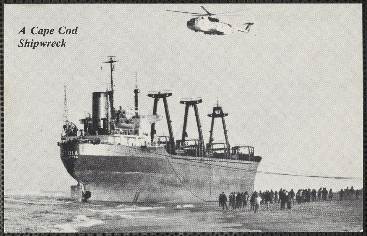 Maltese freighter "Eldia" grounded at Nauset Beach - Digital Commonwealth