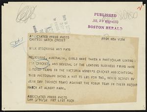 Silk Stockings And Pads. Melbourne, Australia, girls have taken a ...