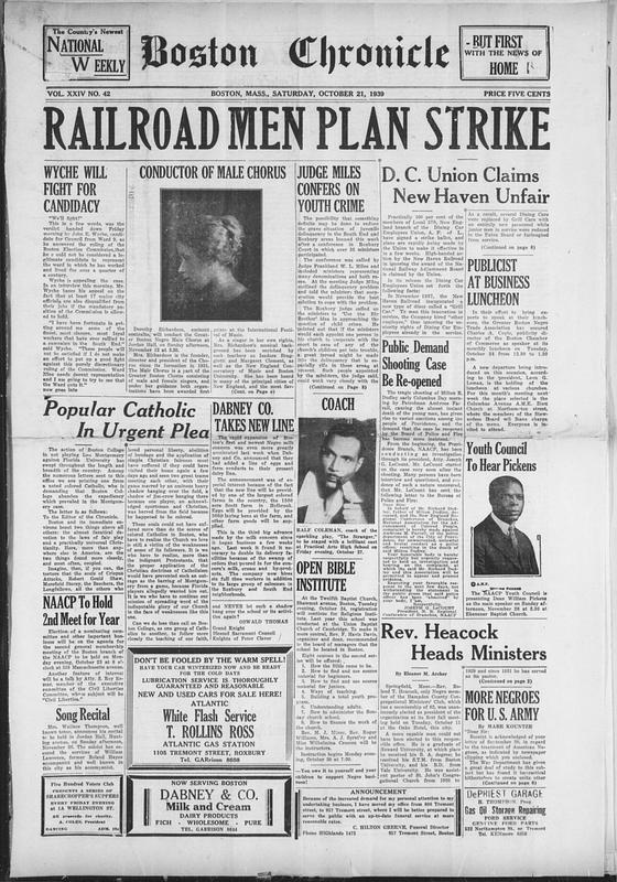 Boston Chronicle. October 21, 1939 - Digital Commonwealth