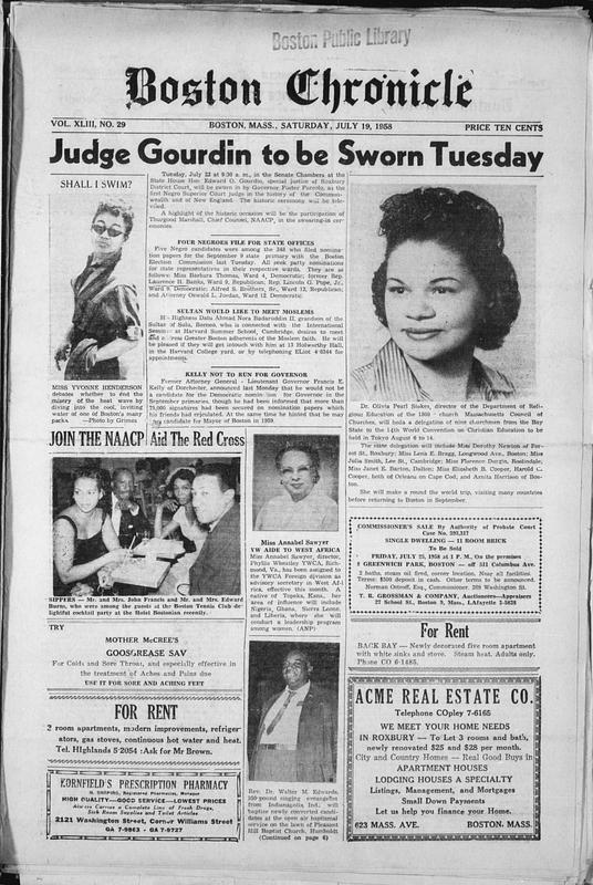 Boston Chronicle. July 19, 1958 - Digital Commonwealth