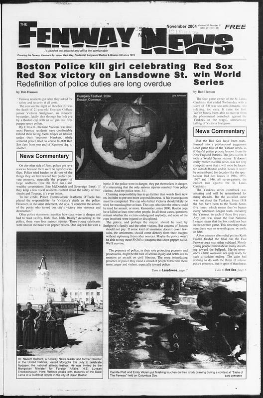 The Fenway News. October 29, 2004 - Digital Commonwealth