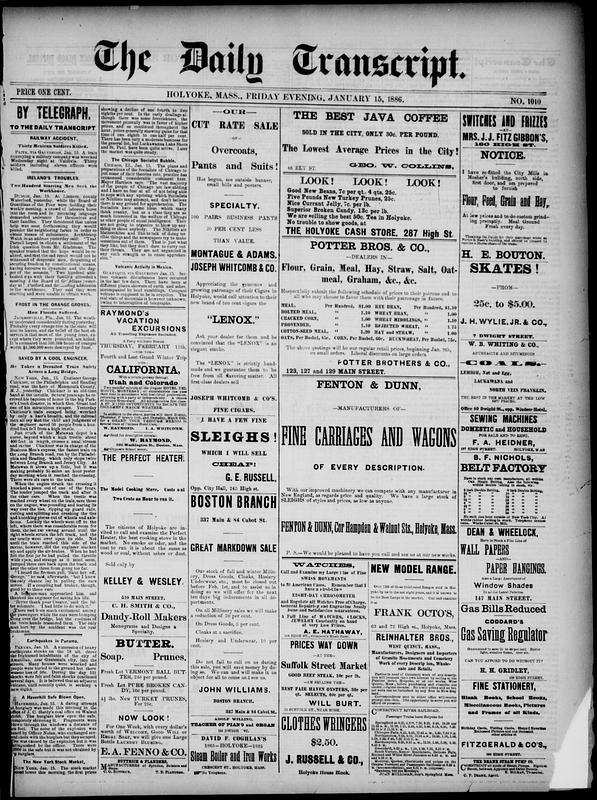 The Daily Transcript. January 15, 1886 - Digital Commonwealth