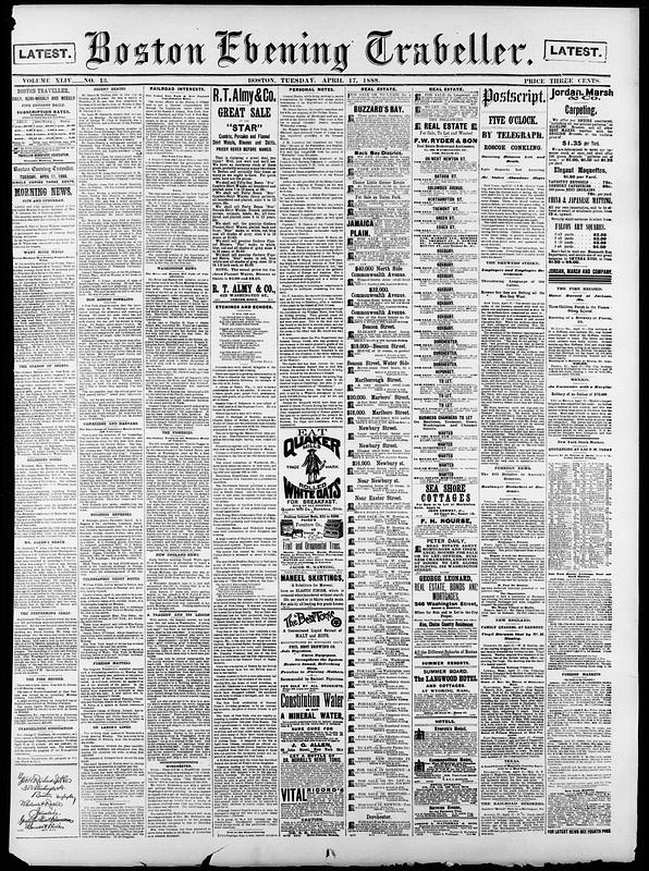 Boston Evening Traveller. April 17, 1888 - Digital Commonwealth